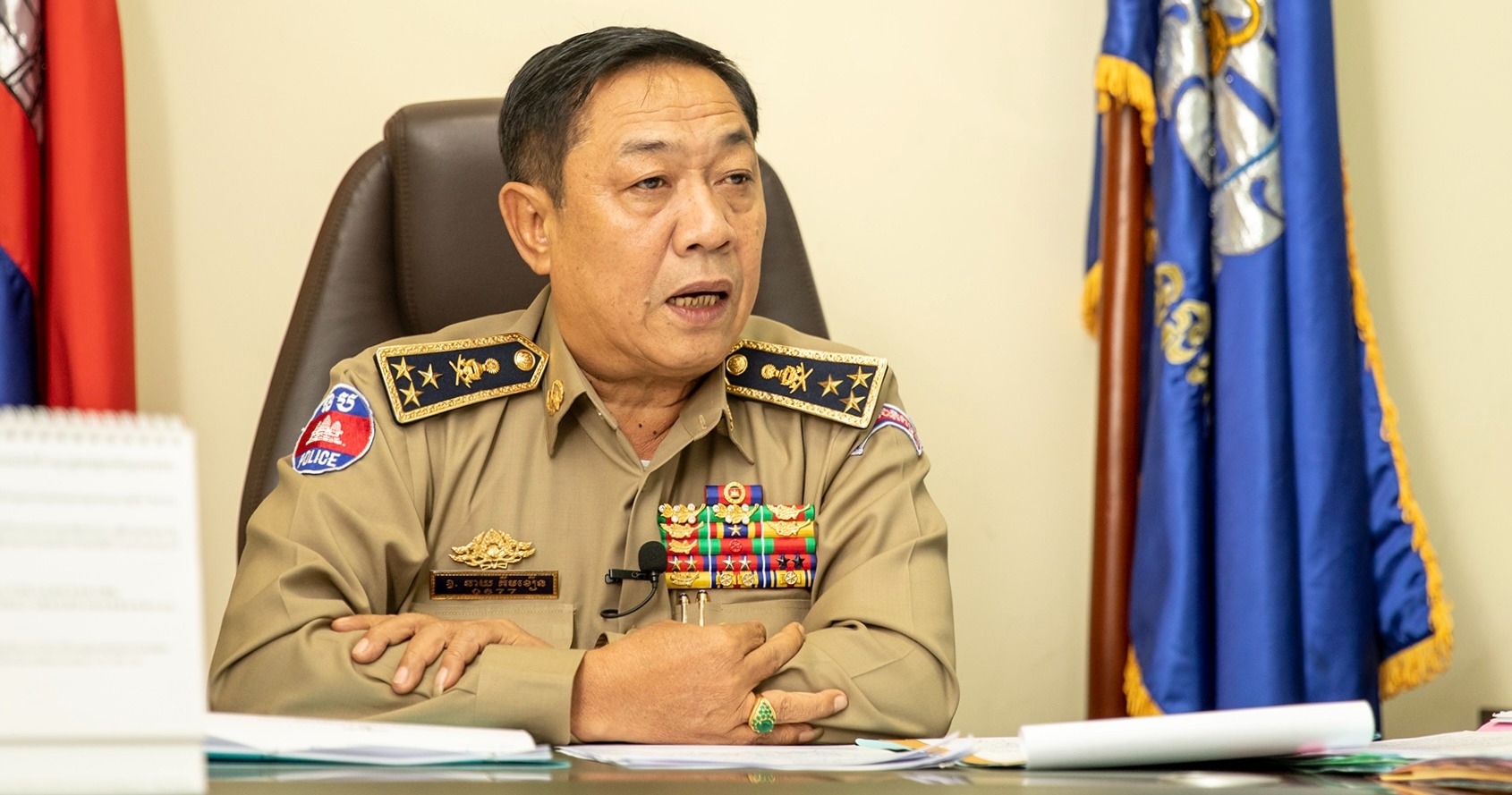H.E. Lt. Gen. Chhay Kim Khoeun Gives Interview to AKP on Security Preparations for ASEAN Summits ...